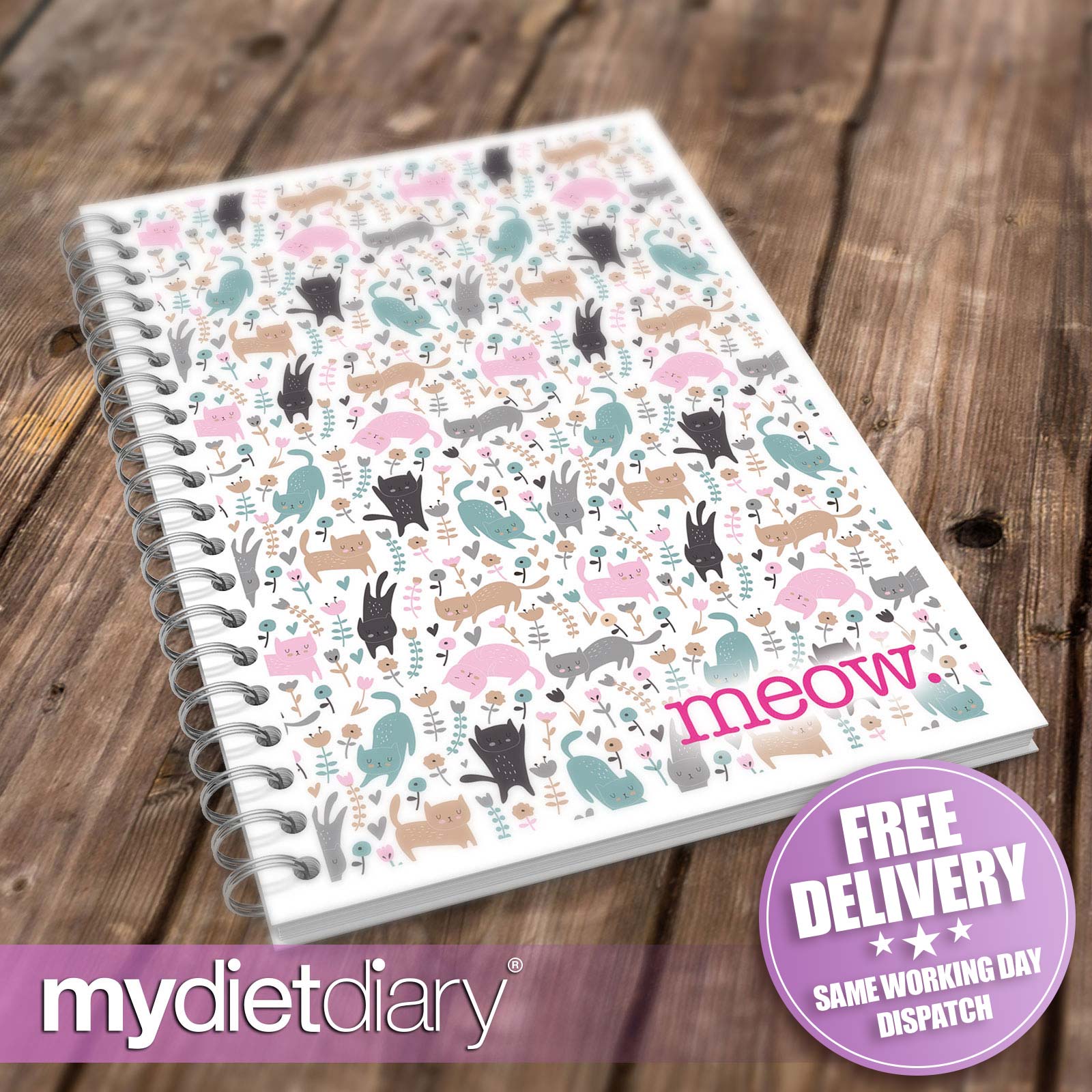 FOOD DIARY SLIMMING WORLD COMPATIBLE Meow S035W 12wk Tracker food-diary-slimming-world-compatible-meow-s035w-12wk-tracker