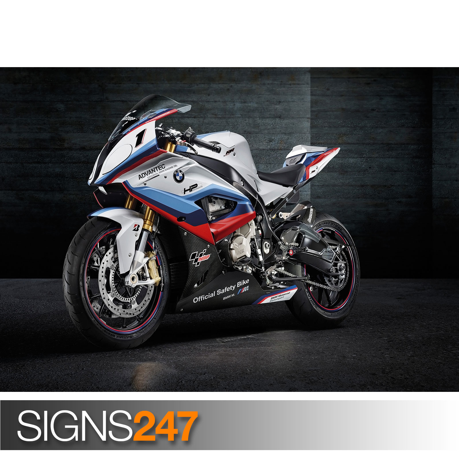 BMW S1000RR MOTOGP SAFETY BIKE (1502) Motorbike Poster - Photo Poster ...