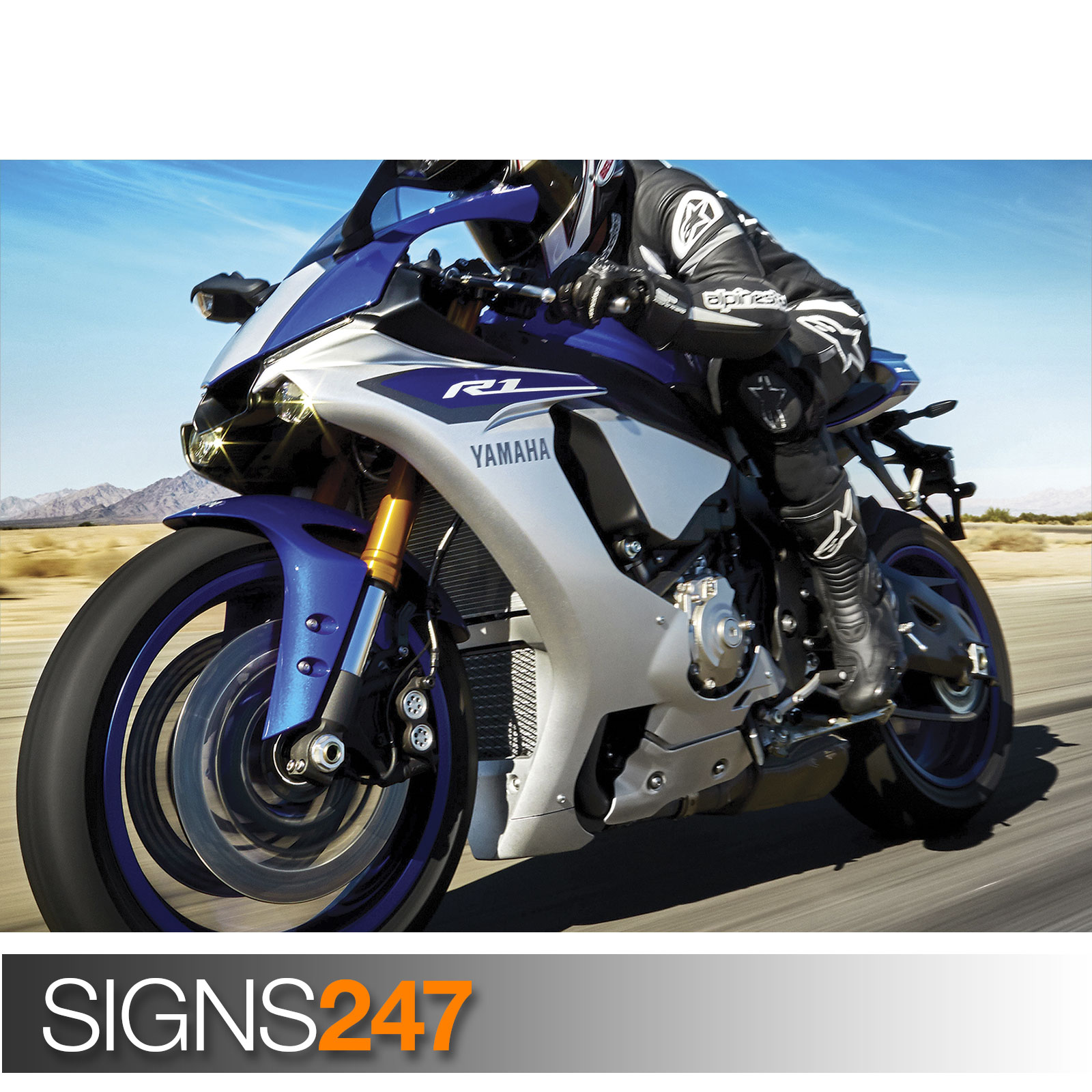 YAMAHA R1 2016 (1733) Motorbike Poster - Photo Poster Print Art A0 A1 ...