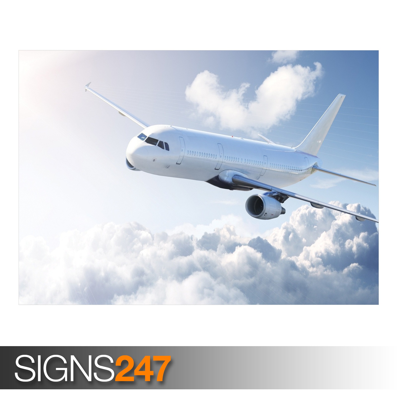 WHITE AIRPLANE (AA012) AIRCRAFT POSTER - Photo Picture Poster Print Art ...