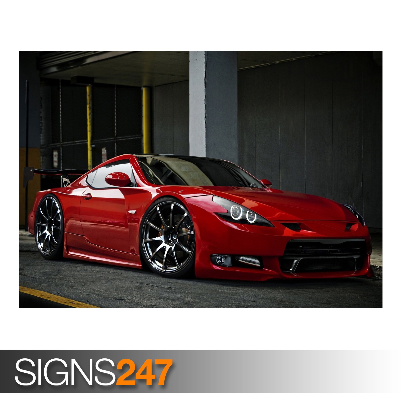 RED NISSAN 370Z (AA217) CAR POSTER - Photo Picture Poster Print Art A0 ...