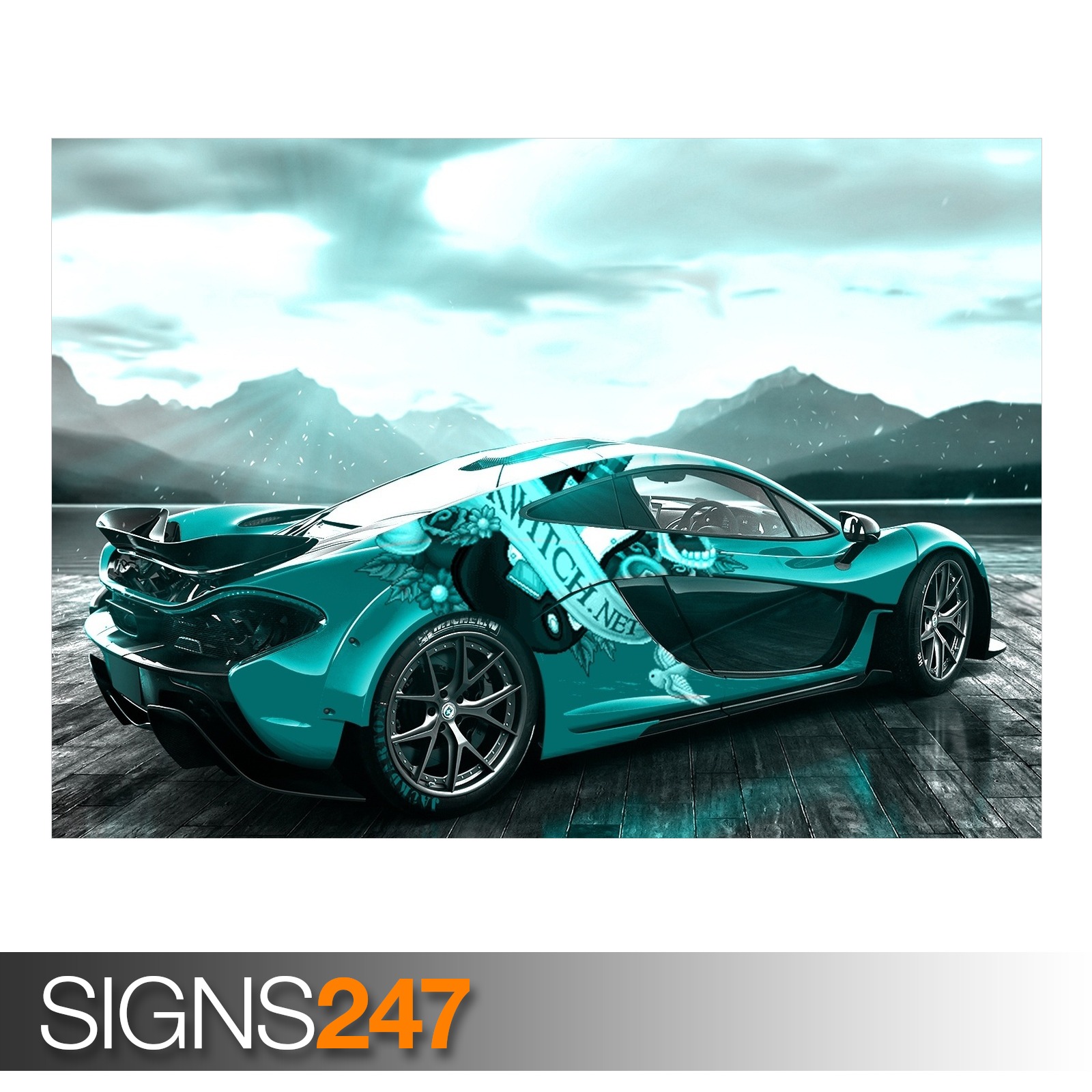 MCLAREN P1 BLUE (AA734) CAR POSTER - Photo Picture Poster Print Art A0 ...