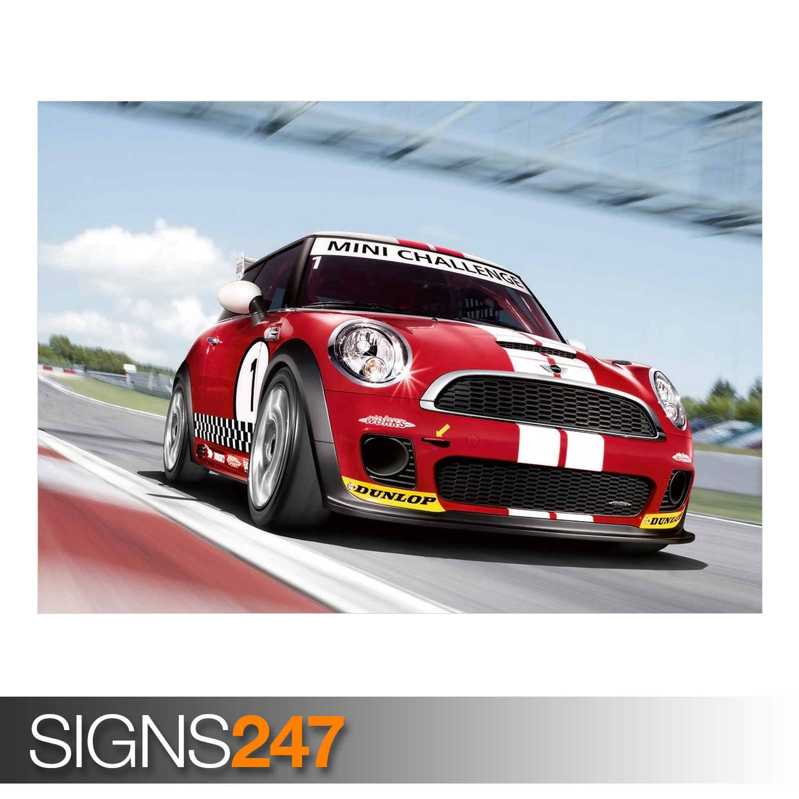 MINI COOPER RACE CAR (AB206) CAR POSTER - Photo Poster Print Art A0 A1 ...