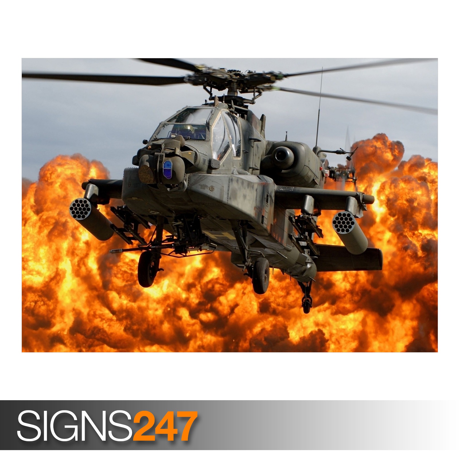 MILITARY HELICOPTER (AC075) ARMY POSTER - Photo Poster Print Art A0 A1 ...