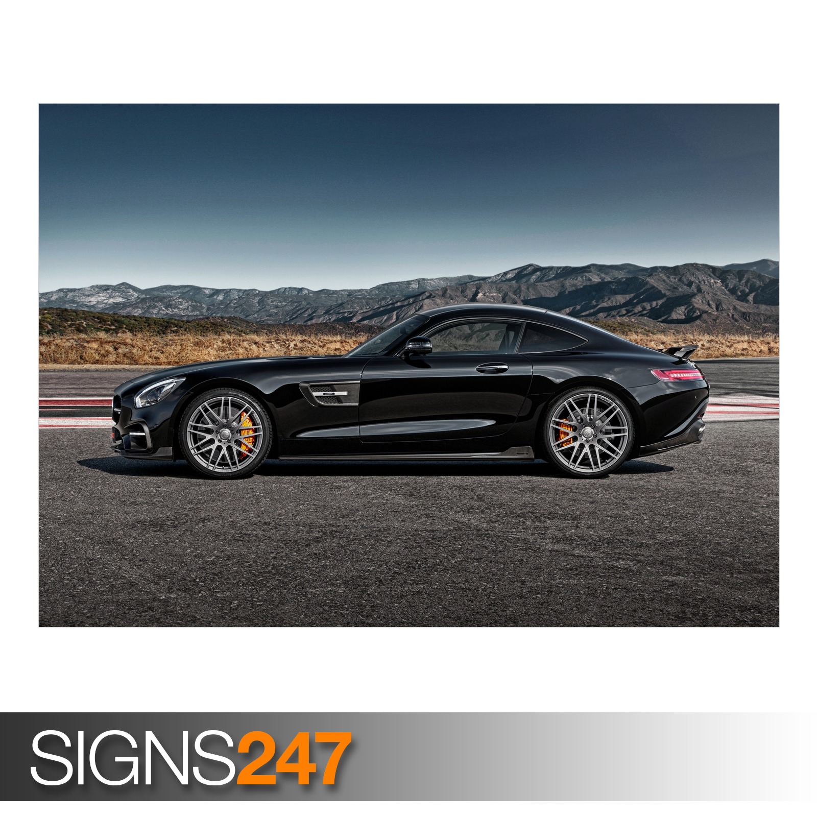 BLACK MERCEDES-BENZ SLS AMG (AC576) CAR POSTER - Poster Print Art A0 A1 ...