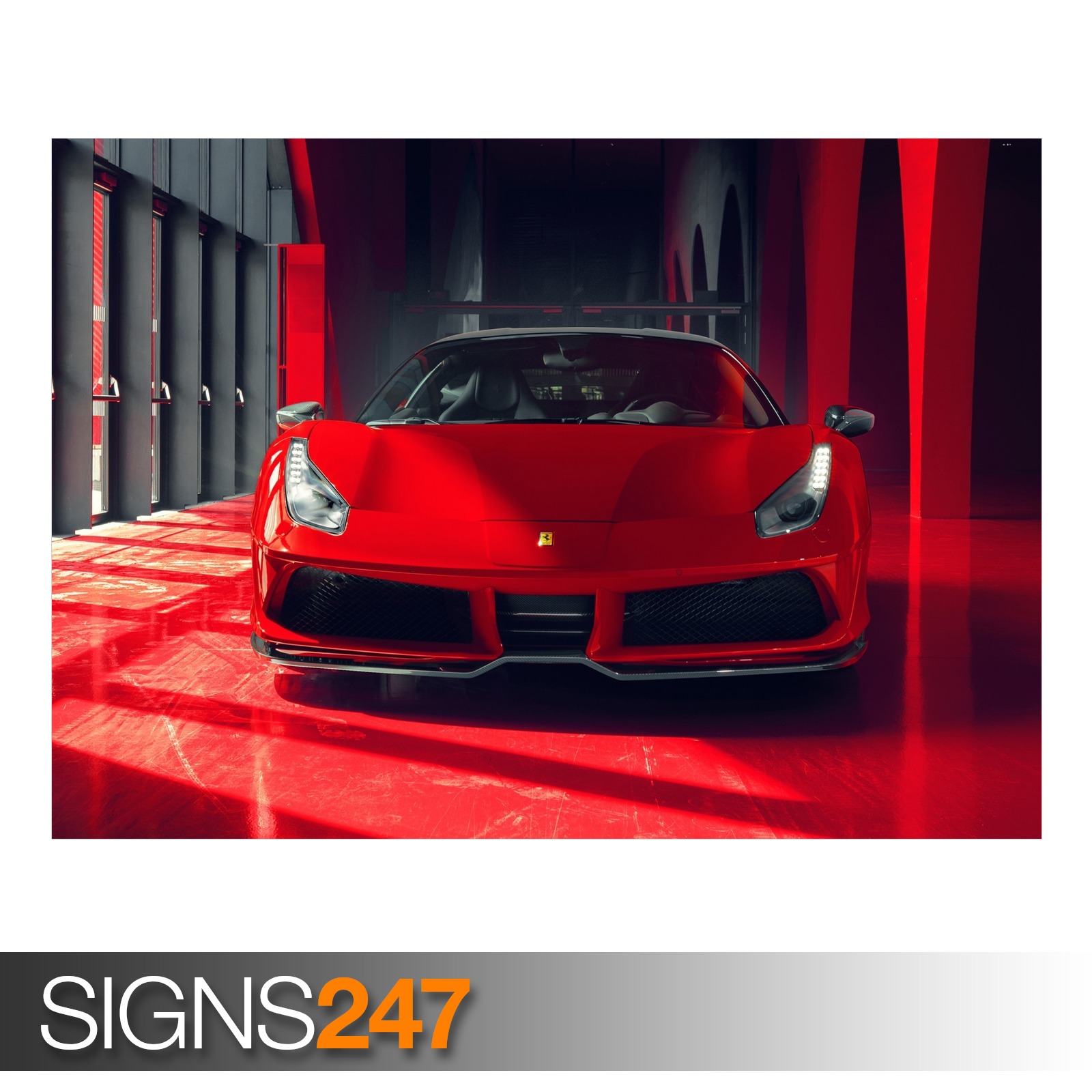 COOL RED FERRARI CAR (AE088) CAR POSTER - Photo Poster Print Art A0 A1 ...