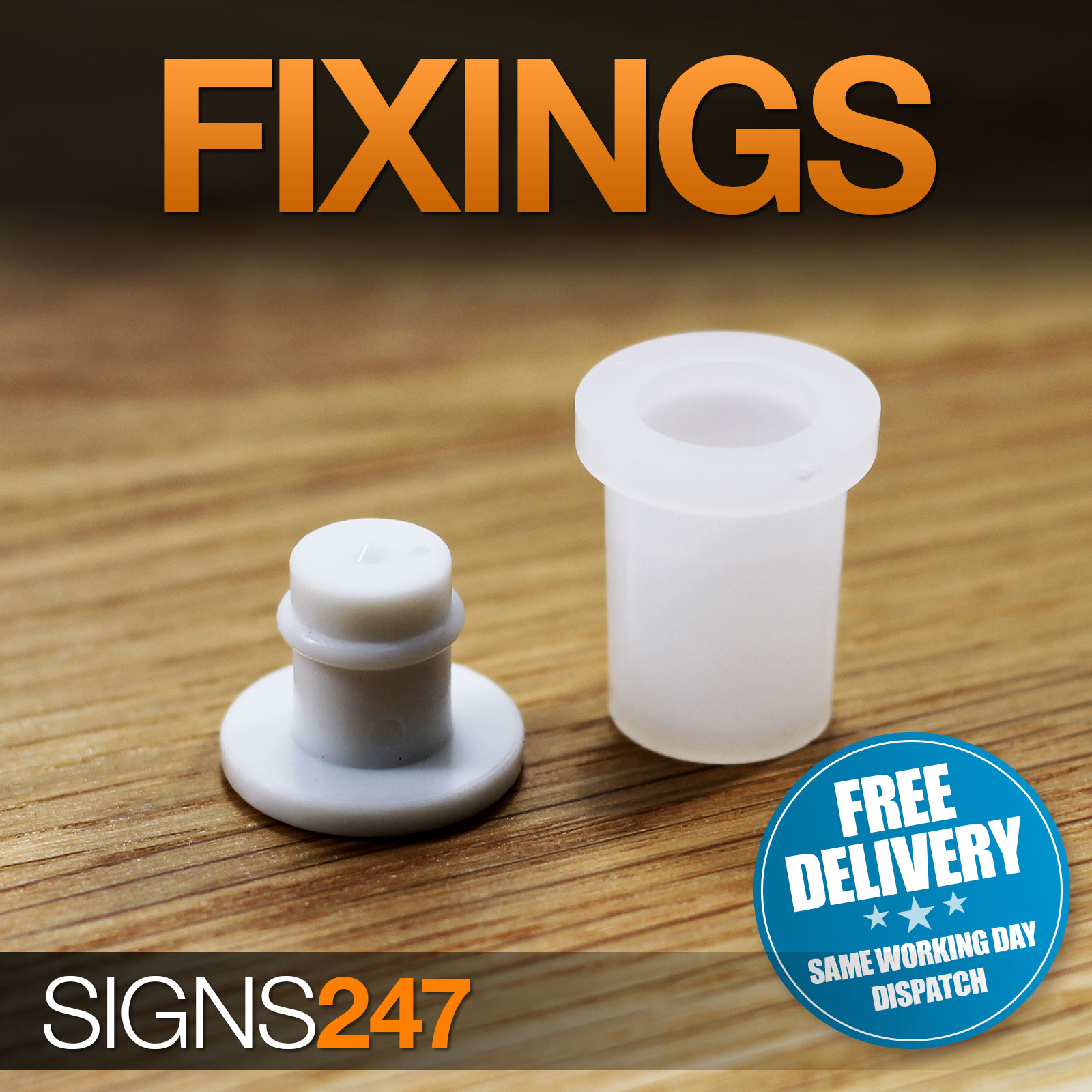 LARGE Plastic sign letter fixings stand off locators letter fixing snap ...