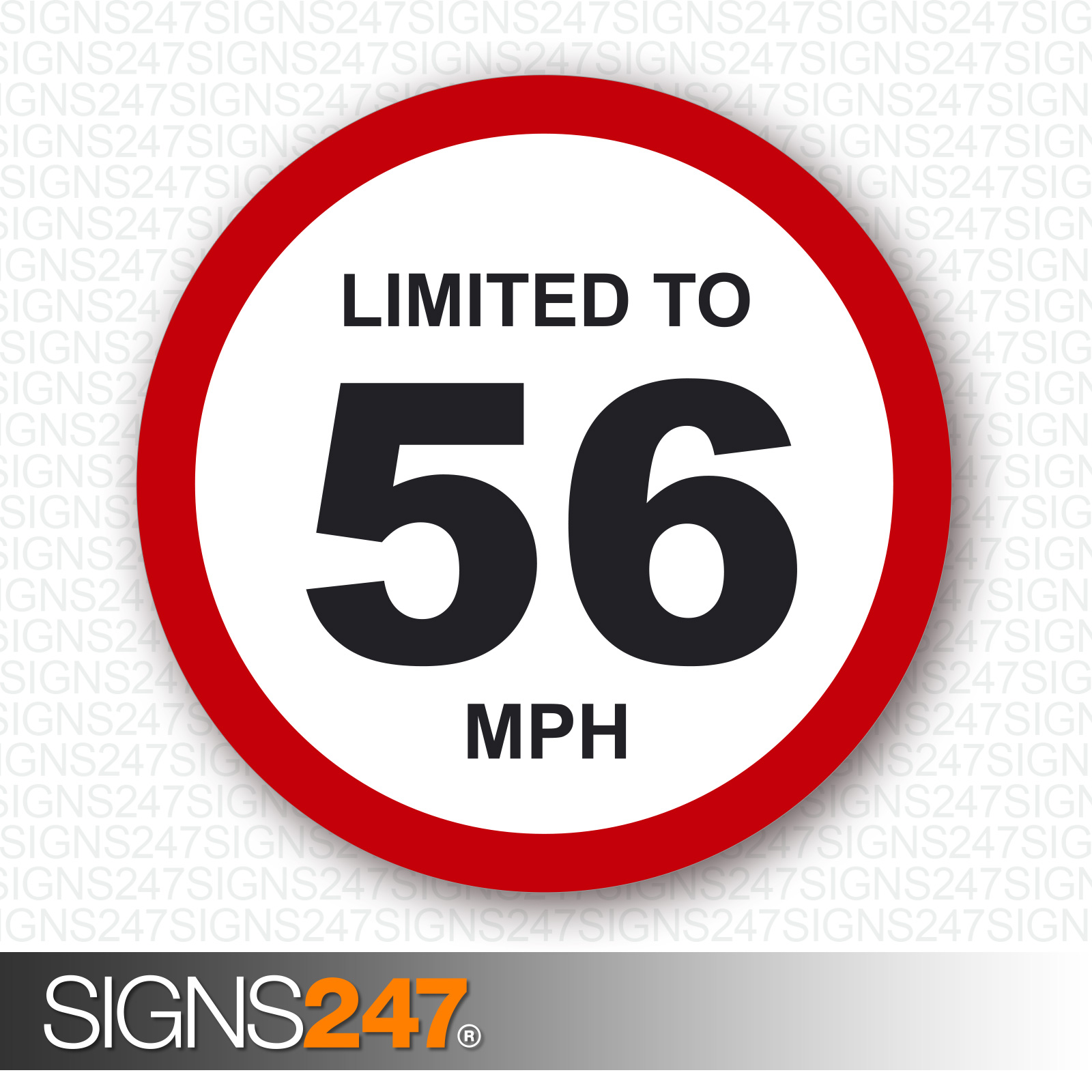 LIMITED TO 56 MPH Vehicle Speed Restriction Printed Vinyl Car Van ...