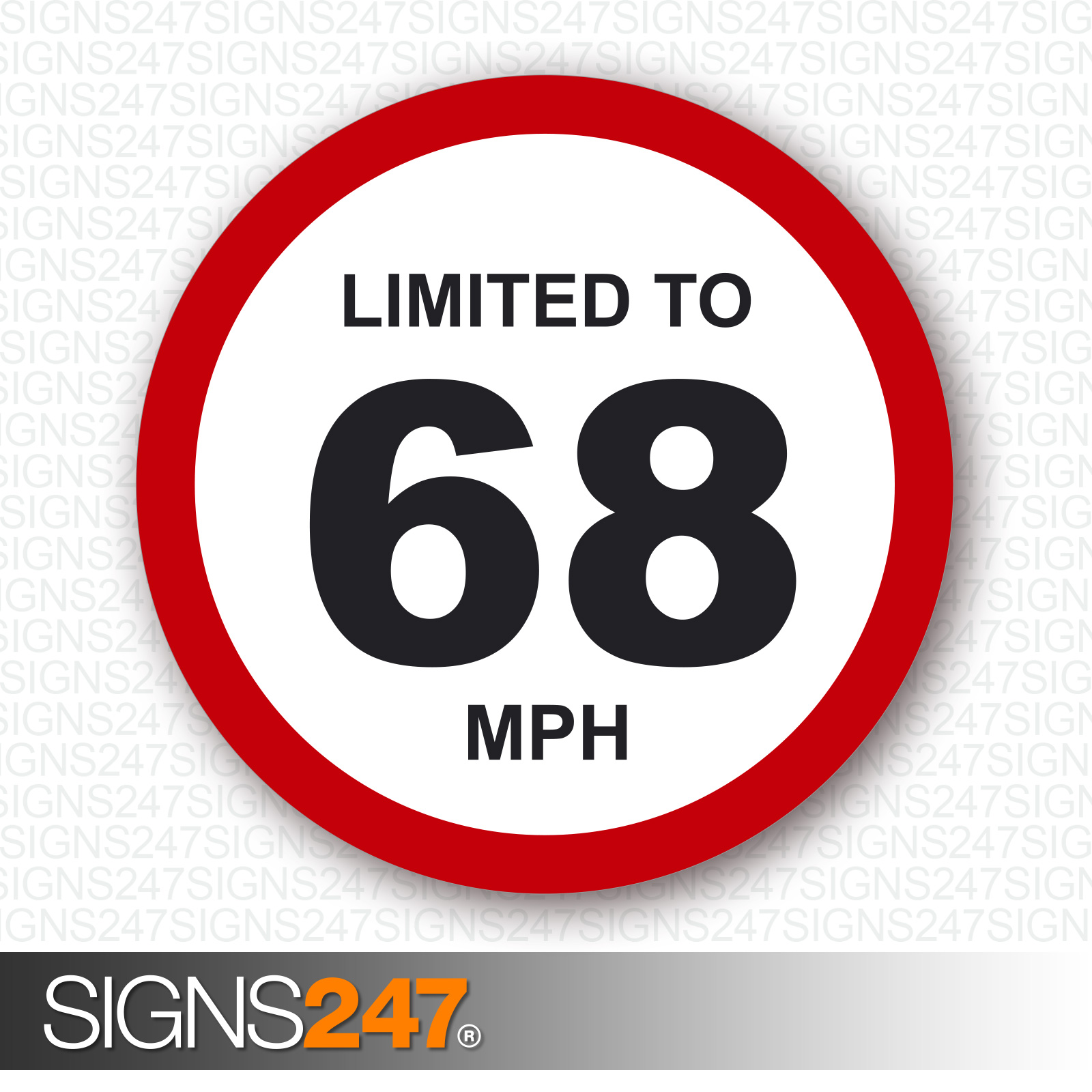LIMITED TO 68 MPH Vehicle Speed Restriction Printed Vinyl Car Van ...