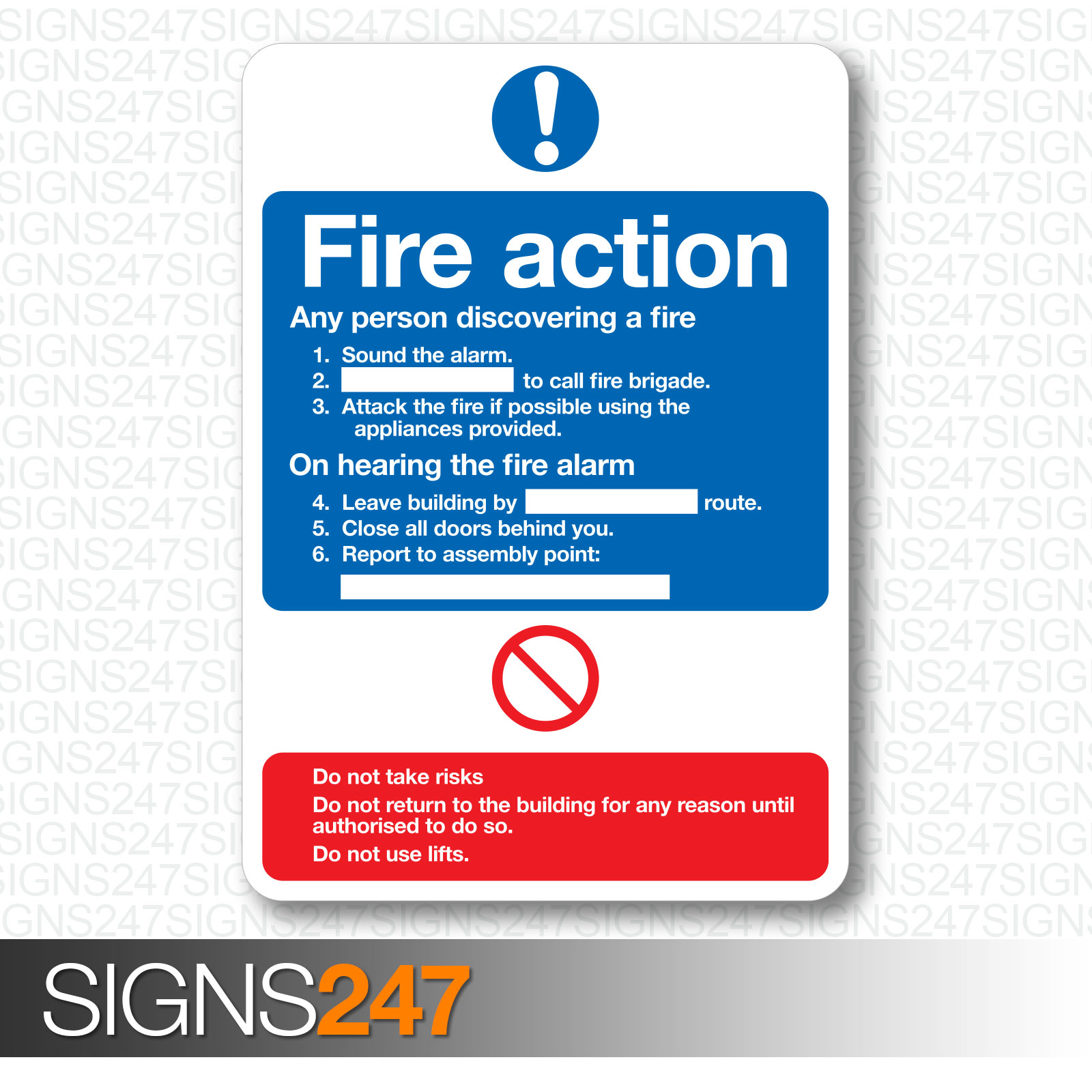 Fire Action Sign Assembly Point Sticker Emergency Evacuation Heath ...