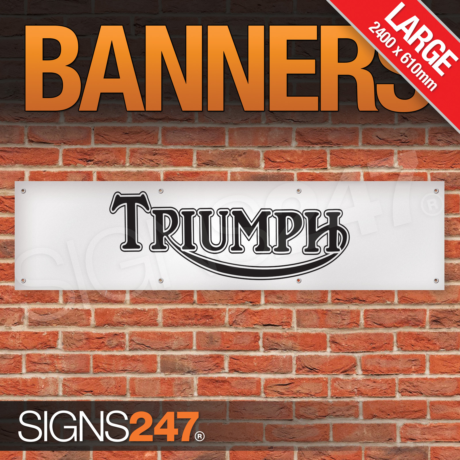 Triumph Motorcycles Black Garage Workshop Banner LARGE Sign Display | eBay