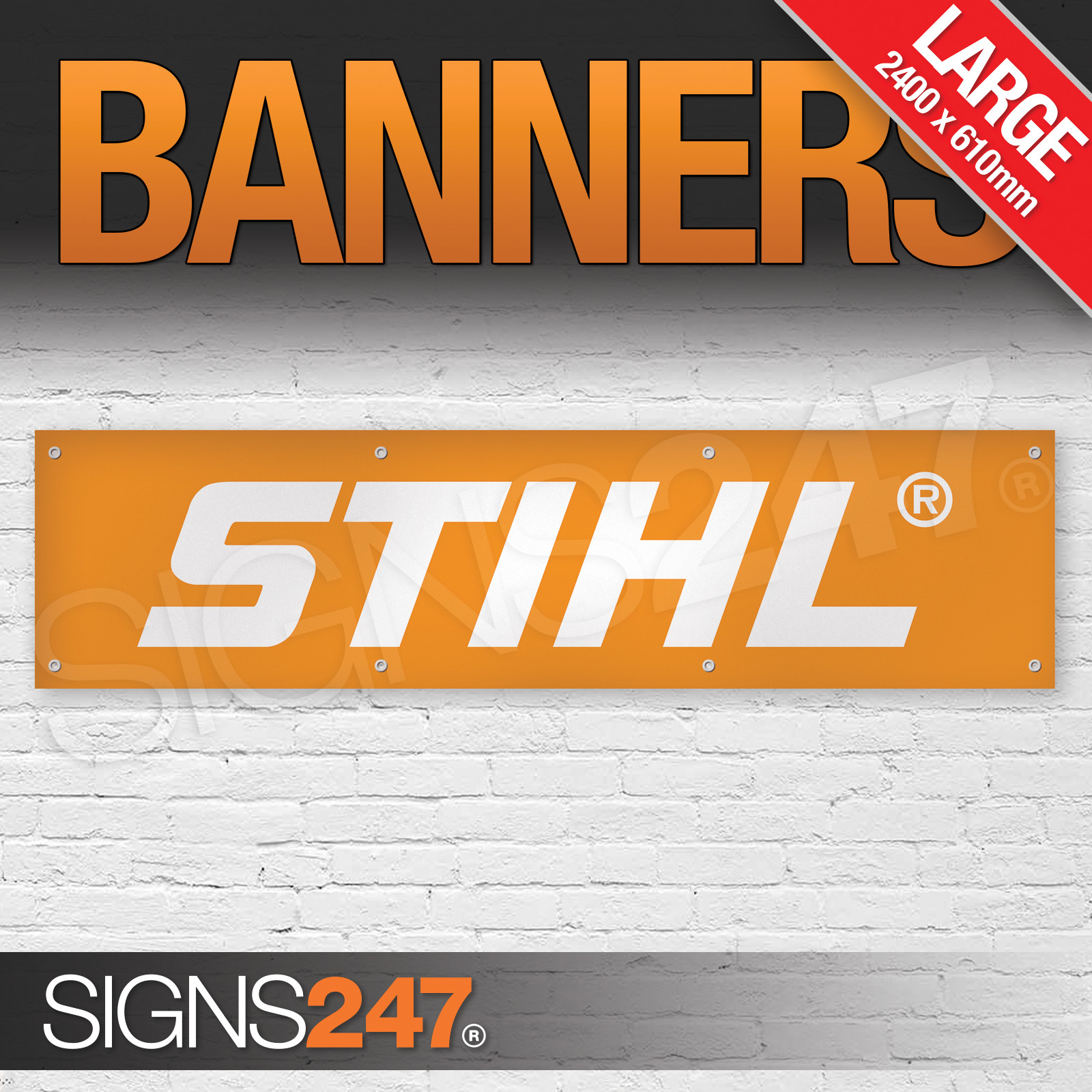 STIHL CHAINSAW Garage Workshop Banner LARGE PVC Sign Display Man Cave ...